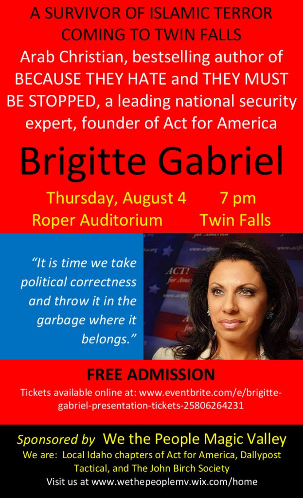 Brigitte Gabriel is coming to Twin Falls, Idaho – Gem State Patriot News